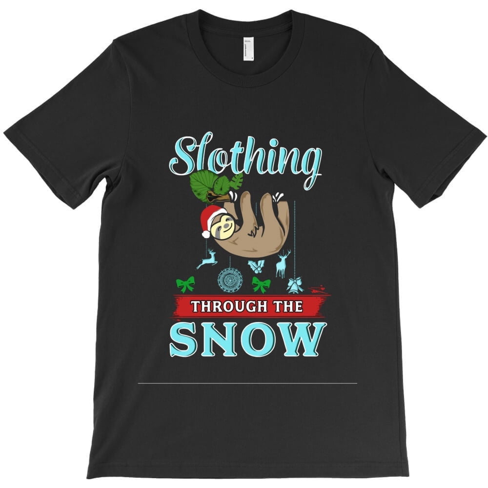 Cute Slothing Through The Snow Funny Christmas Holiday Graphic - Top ...