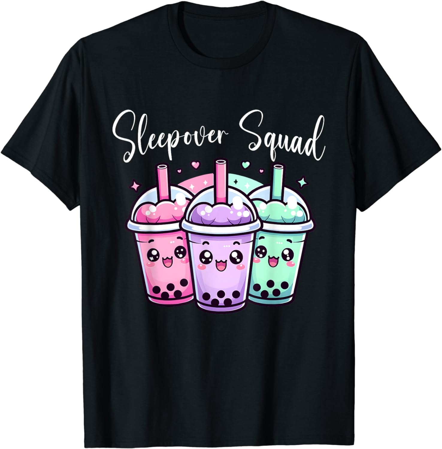 Cute Slumber Party Squad Girls Sleepover Squad Boba Tea Pun T-Shirt - Walmart.com