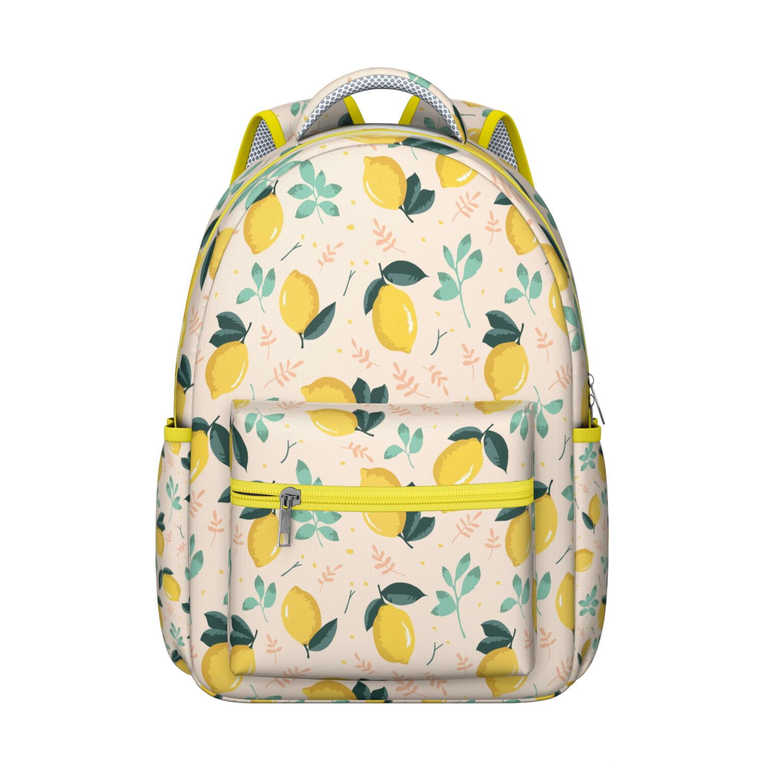 Cute Small Backpack for School, Lightweight Vintage Fruit and Floral ...