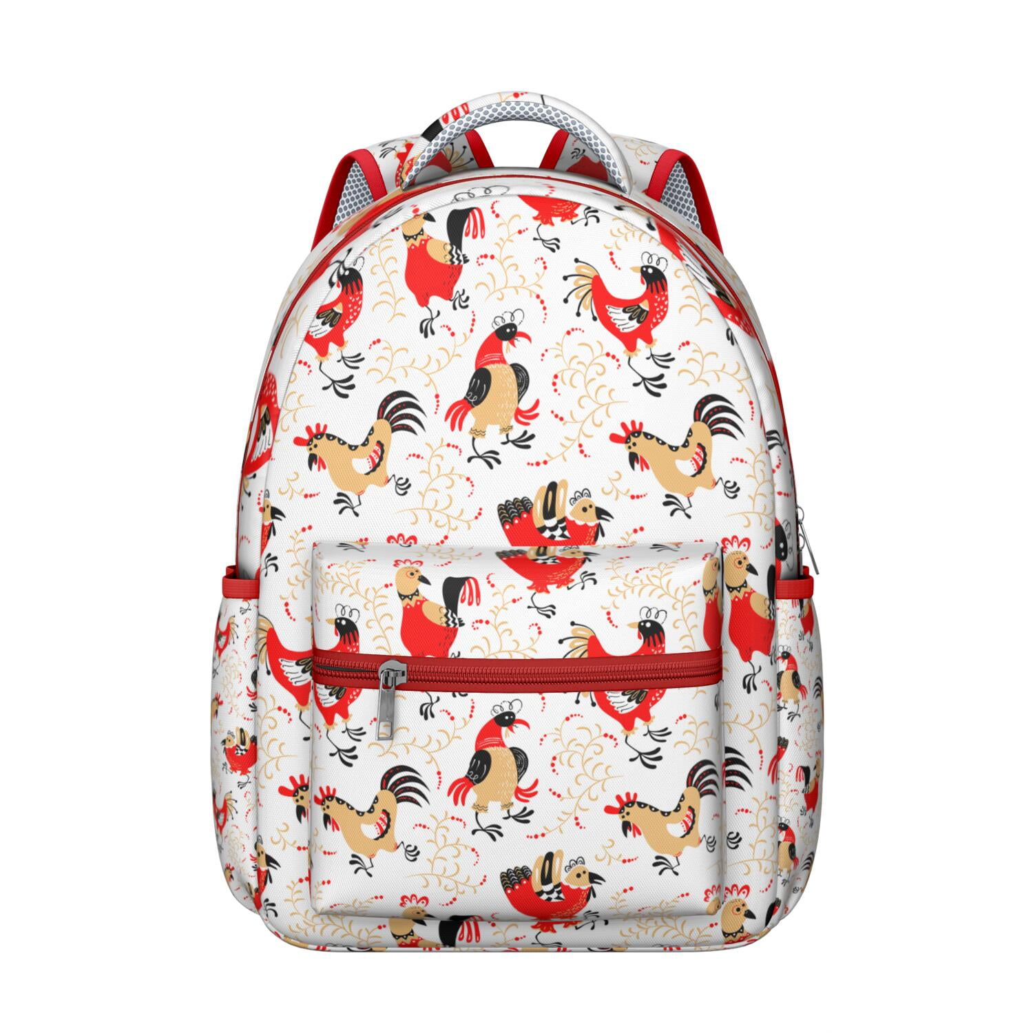 Cute Small Backpack for School with Farmhouse Egg and Coop Prints ...