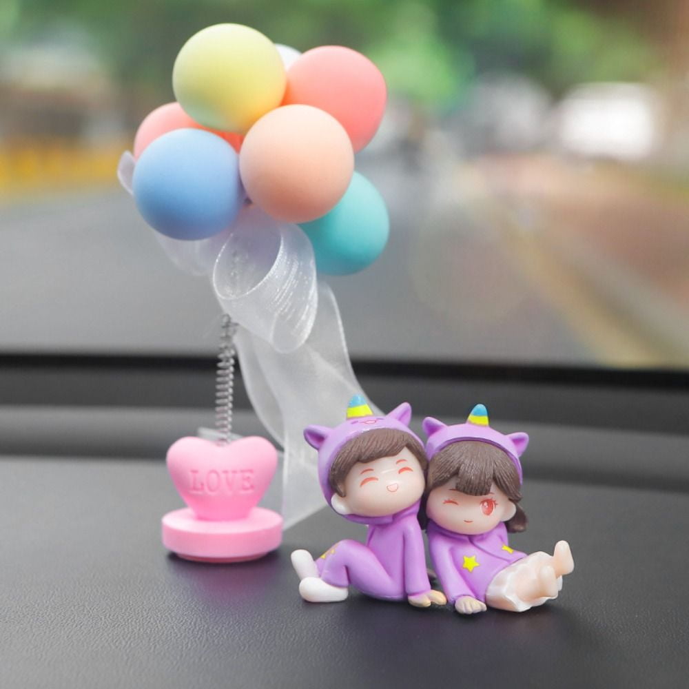 Cute Small Figurines Resin Miniatures Cartoon Couples Car Decoration ...