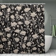 Cute Small Floral Black Cream Shower Curtain 70.8x70.8 Inch,Bathroom ...