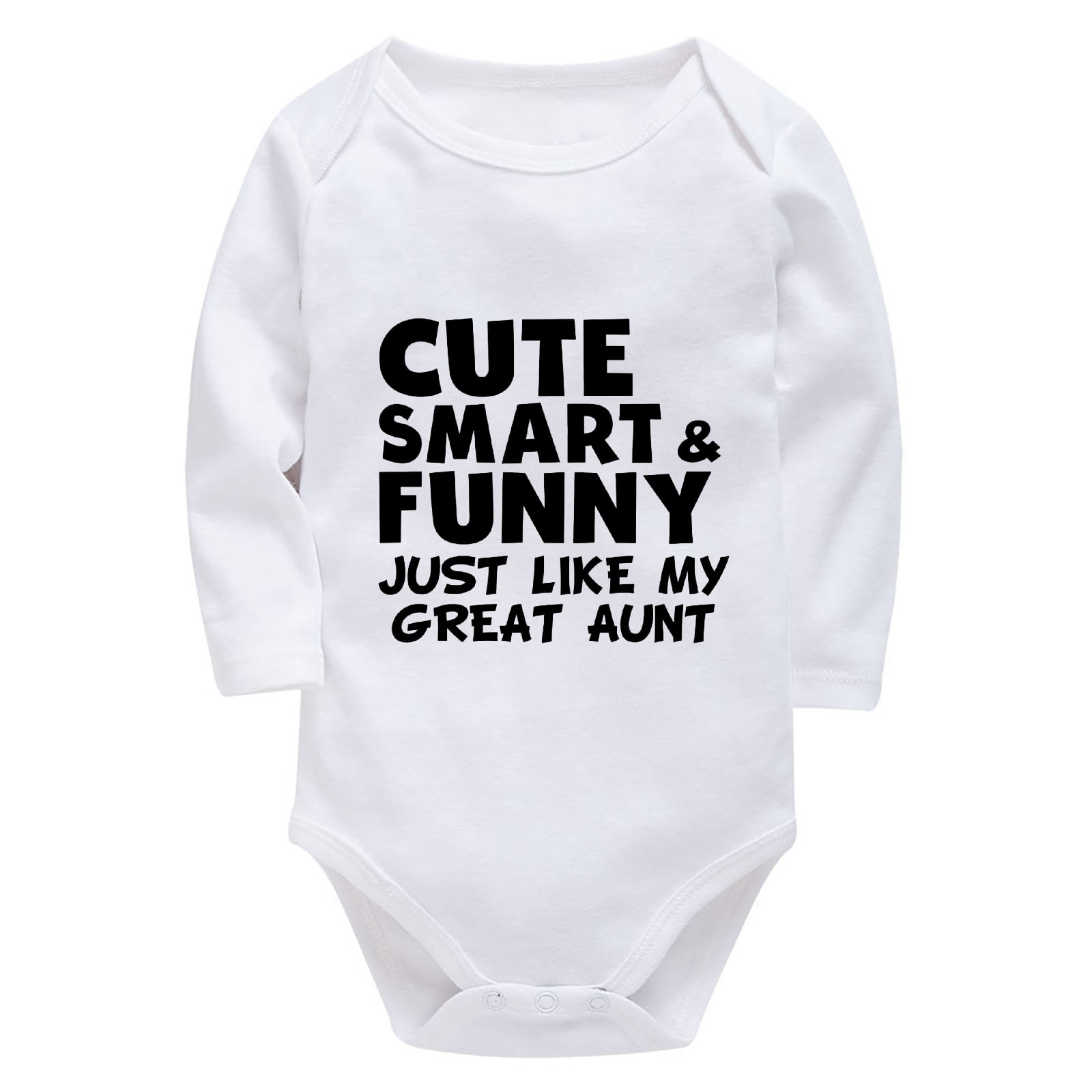 Cute Smart & Funny Just Like My Great Aunt Infant Boy Onesie Long ...