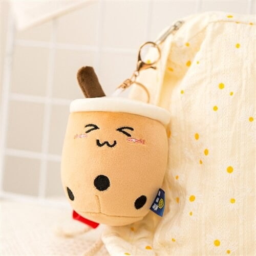 Cute Smile Face BoBa Tea Plush Toy Stuffed Eyes Tea Cup Plushie Pearl ...