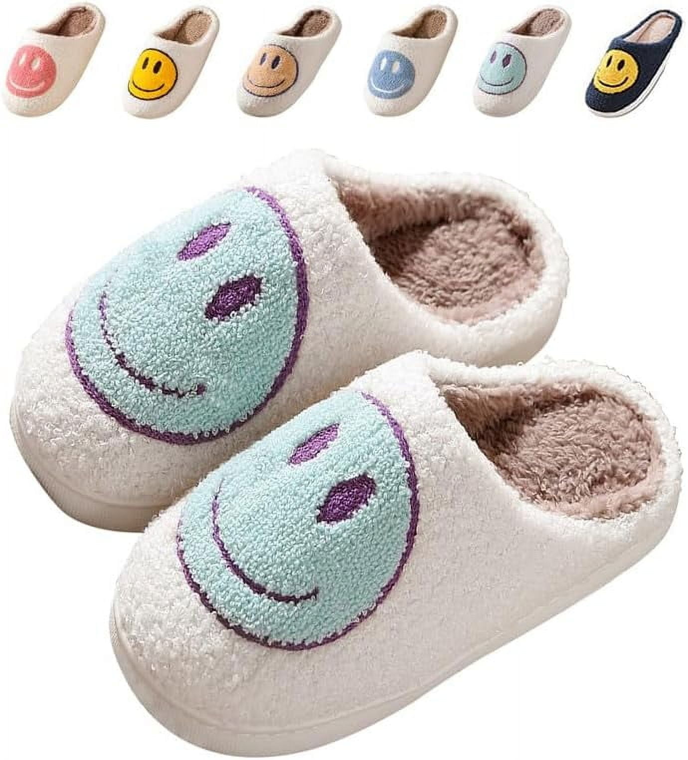 Cute Smile Slippers for Kids Girls Boys,Happy Face Slippers Soft Plush ...
