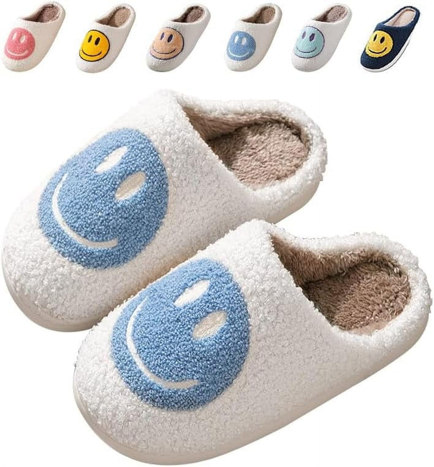 Cute Smile Slippers for Kids Girls Boys,Happy Face Slippers Soft Plush ...