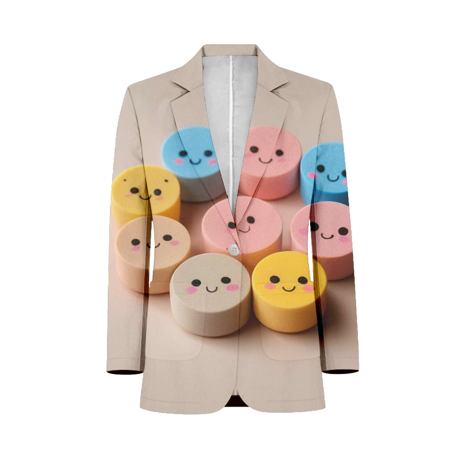 Cute Smiley Erasers Set Customized Men's Suits full man Shawl Collar ...