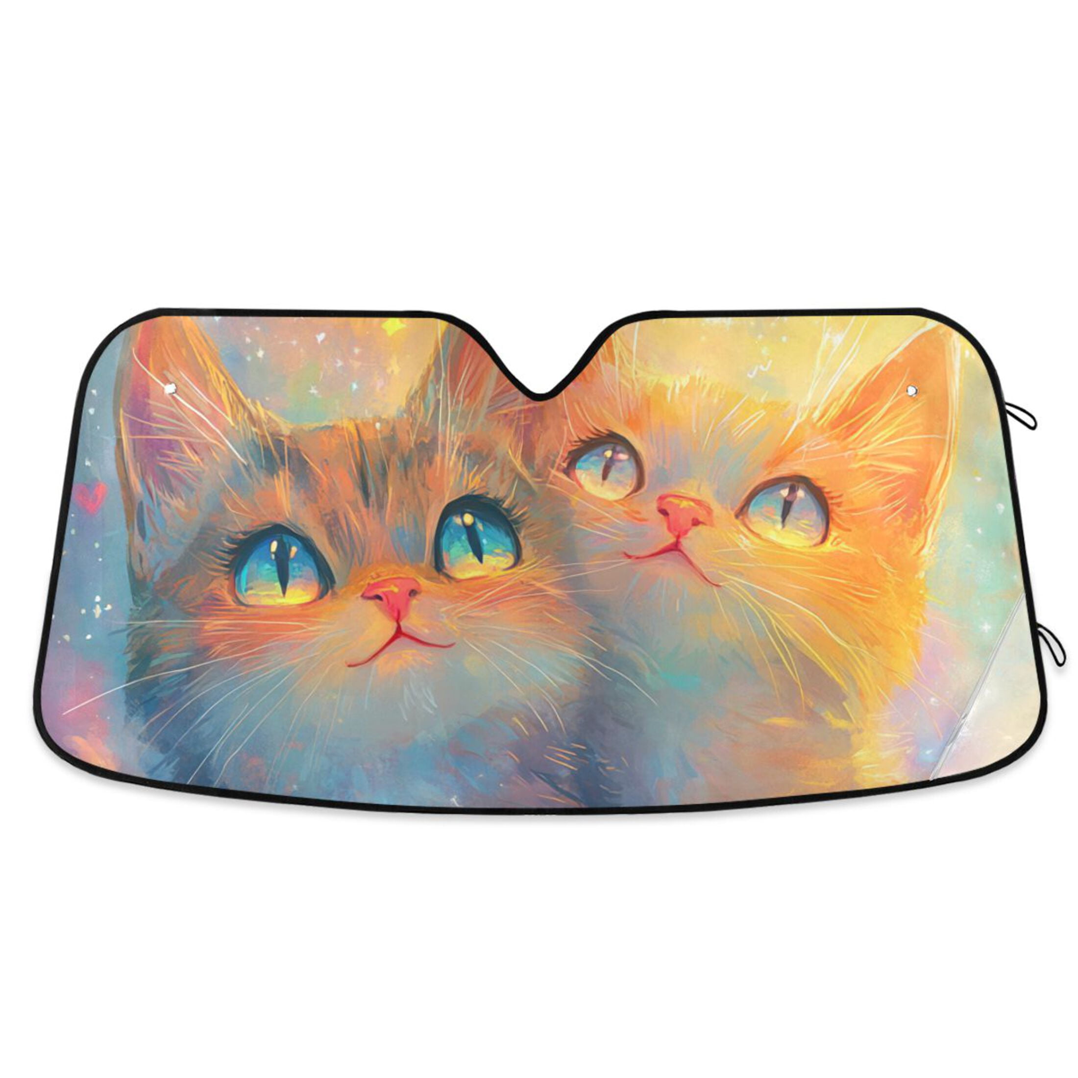 Cute Smiling Cats Car Windshield Sun Shade Reflector Sunshade Foldable ...
