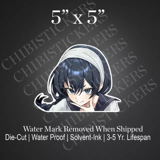 Cute Smirk Anime Girl Anime Kawaii Sticker Vinyl Waterproof Phone Decal ...