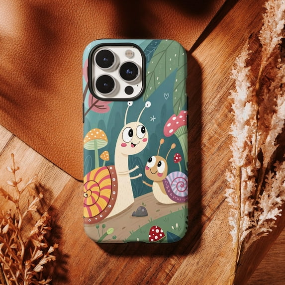 Cute Snail Mushroom Y2K Animal Phone Case for iPhone 11-17 Pro Max ...