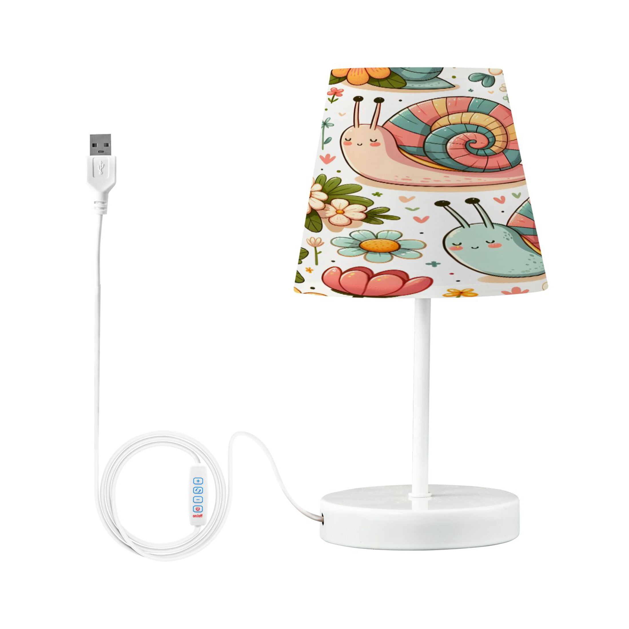 Cute Snails and Flower Desk Lamp LED Table Nightstand Lamps with 3 ...