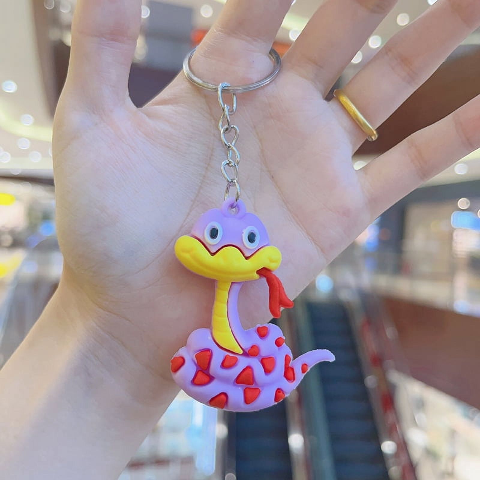 Cute Snake Pendant Keychain Cartoon Chinese Zodiac Snake Year Key Ring ...