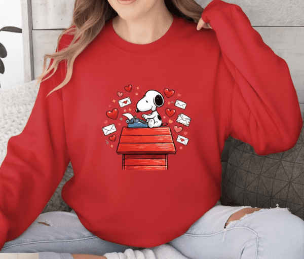 Cute Snoopy Love Sweatshirt, Birthday Gift for Her and Him, Romantic ...