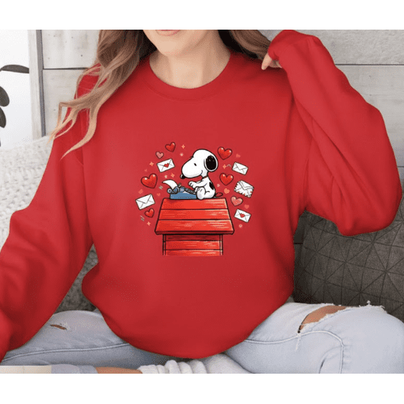 Cute Snoopy Love Sweatshirt, Birthday Gift for Her and Him, Romantic ...