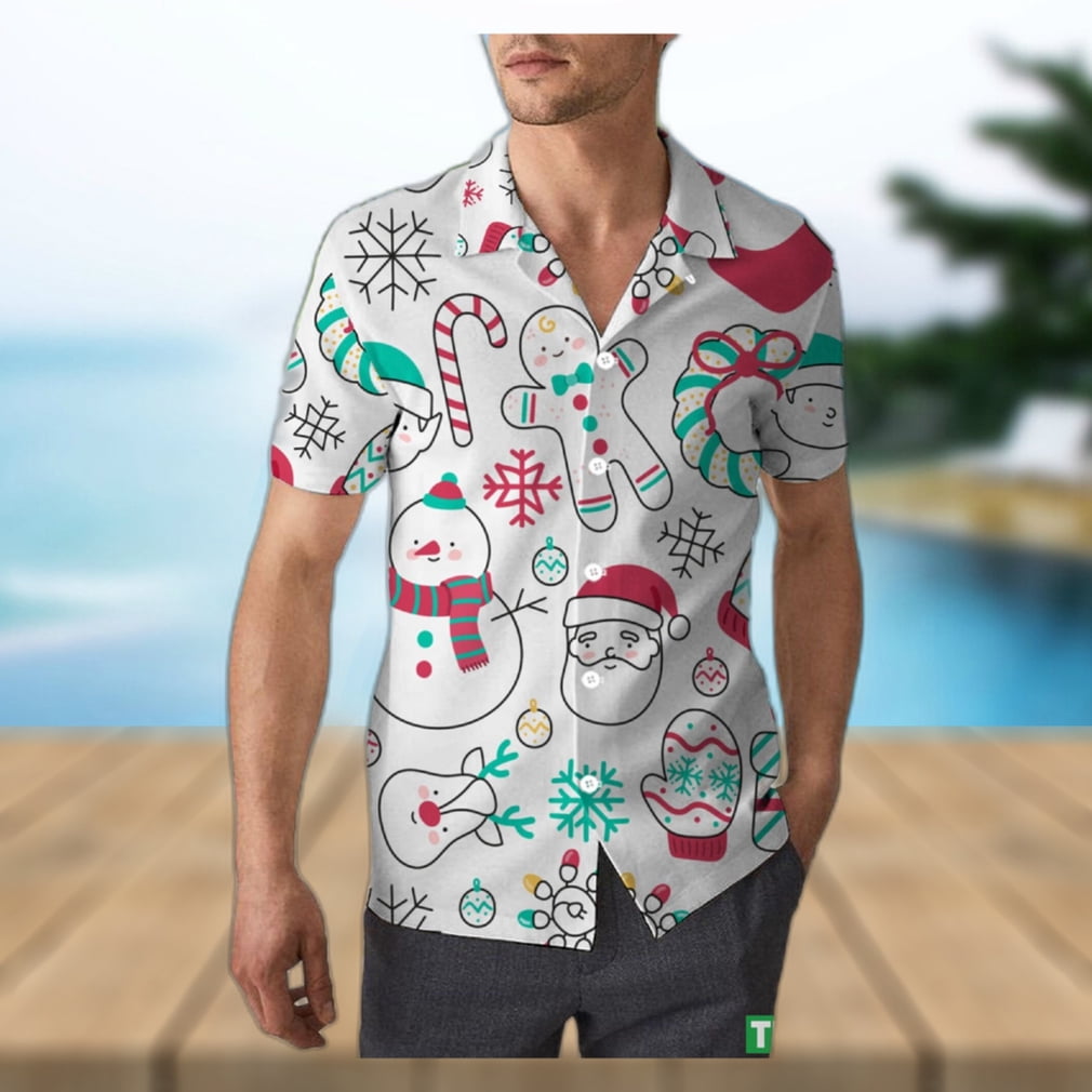 Cute Snowman Christmas Unisex 3D Hawaiian Shirt High Quality Gift For ...