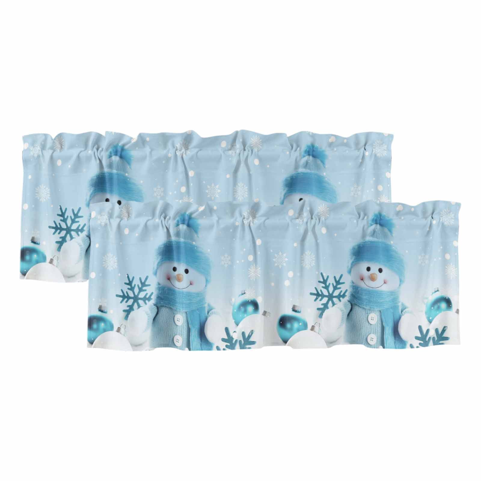 Cute Snowman Curtain Valances for Windows, Kitchen Valance Window ...