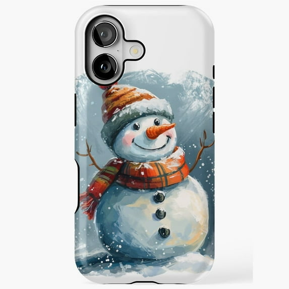 Cute Snowman Festive Holiday Cartoon Phone Case for iPhone 11 12 13 14 ...
