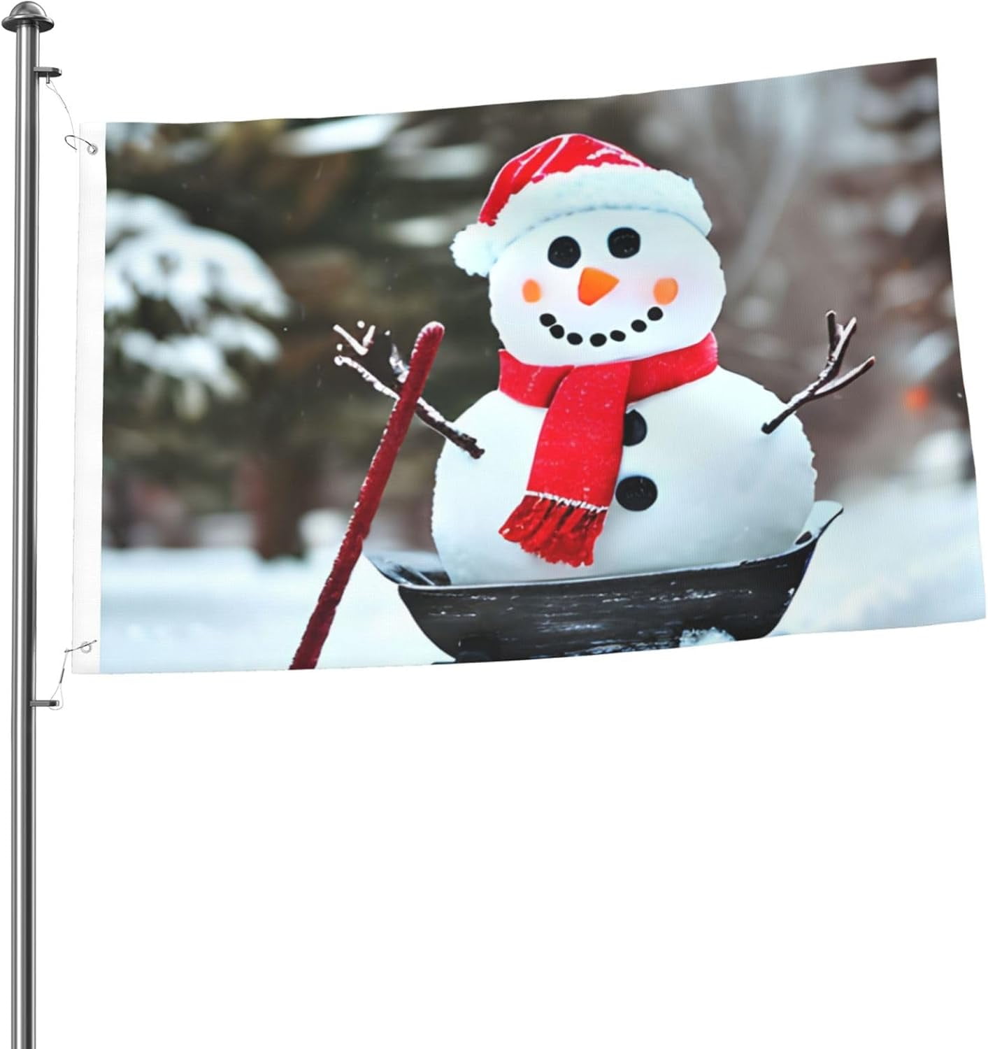 Cute Snowman Garden Flags Holiday Banner with Brass Grommets Large ...