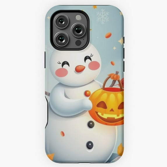 Cute Snowman Halloween Pumpkin Autumn Winter Holiday Mashup Art Phone ...