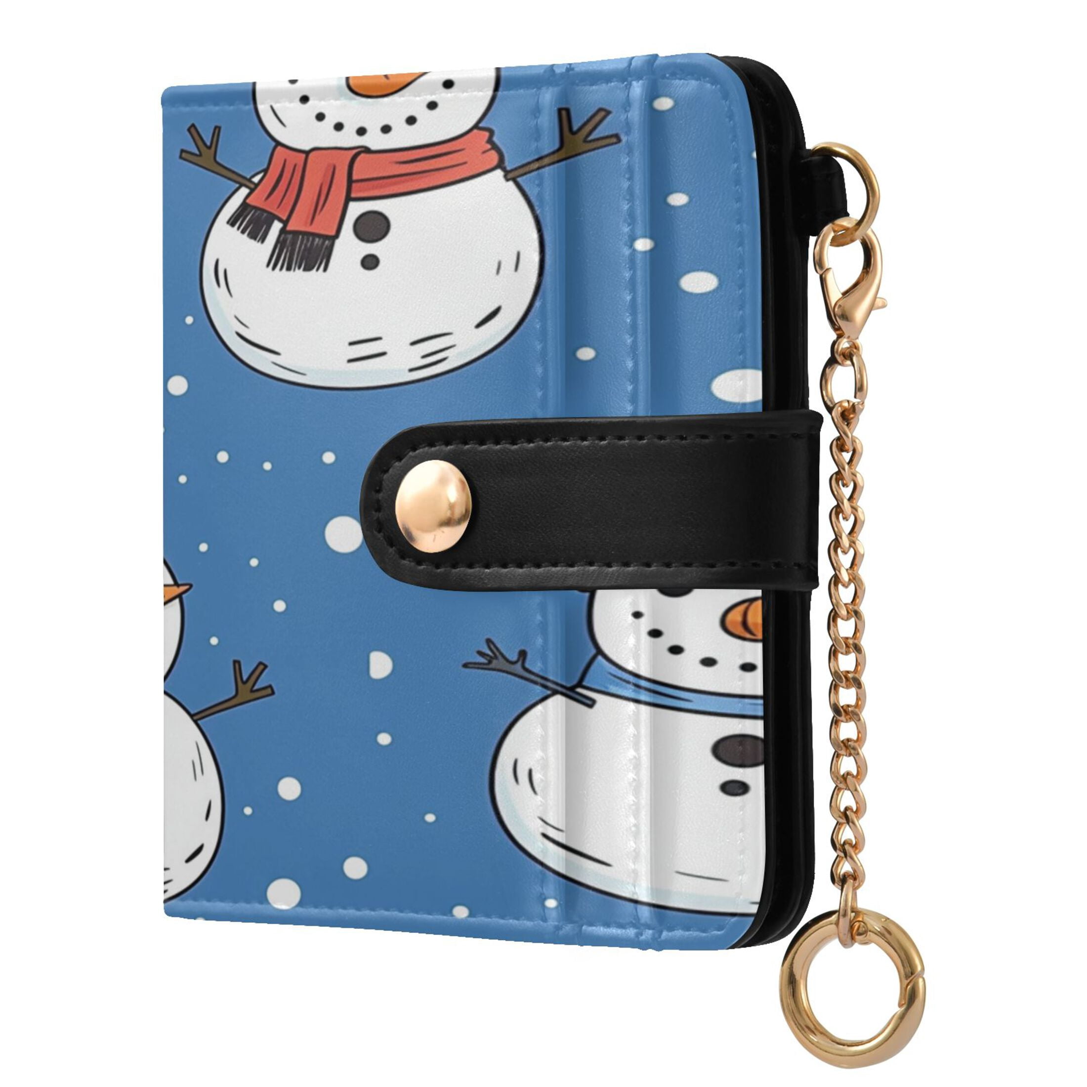 Cute Snowman Hand Painted Style Women's Wallet PU Leather Card Cases ...