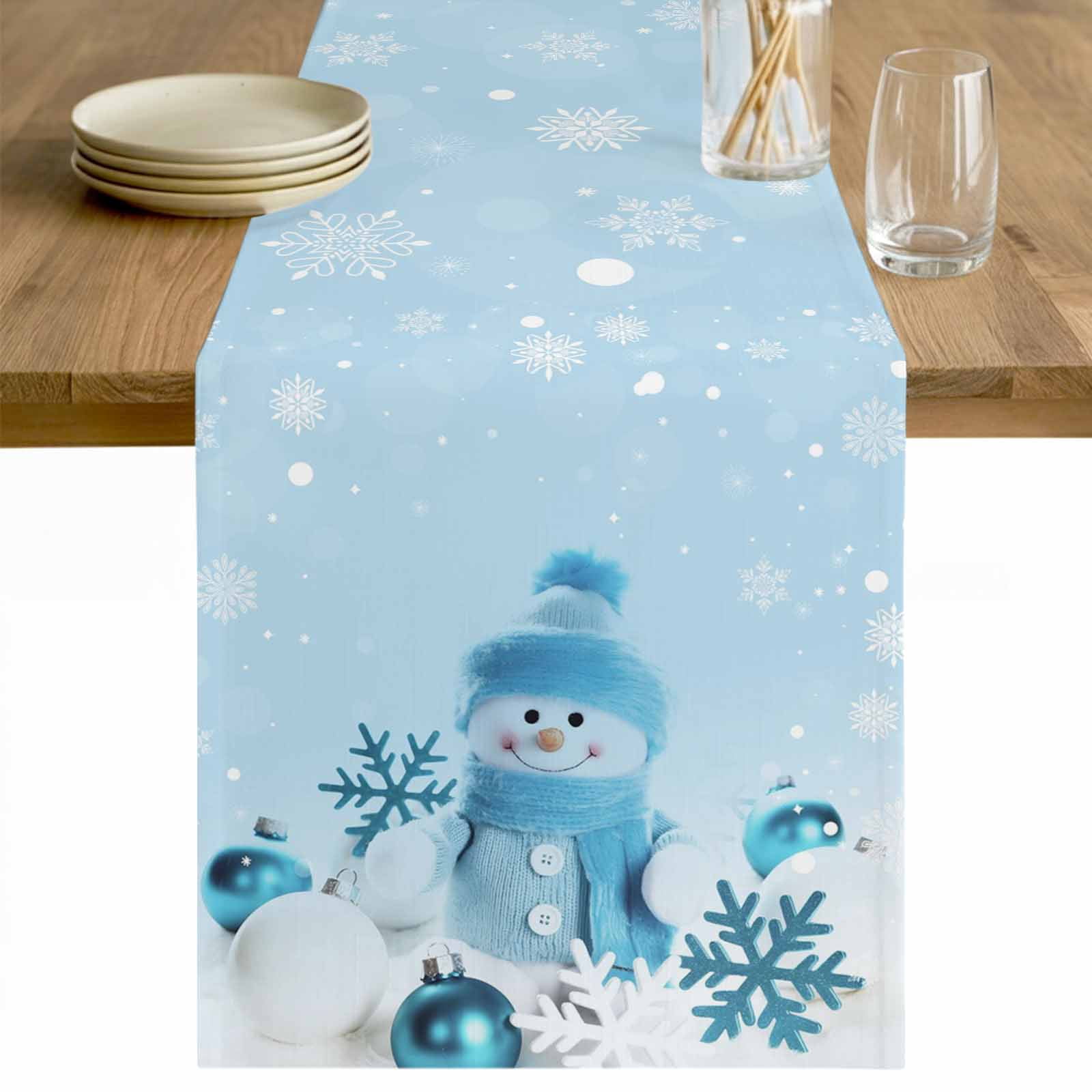 Cute Snowman Table Runner 60 Inches Long Farmhouse Dress Scarves ...