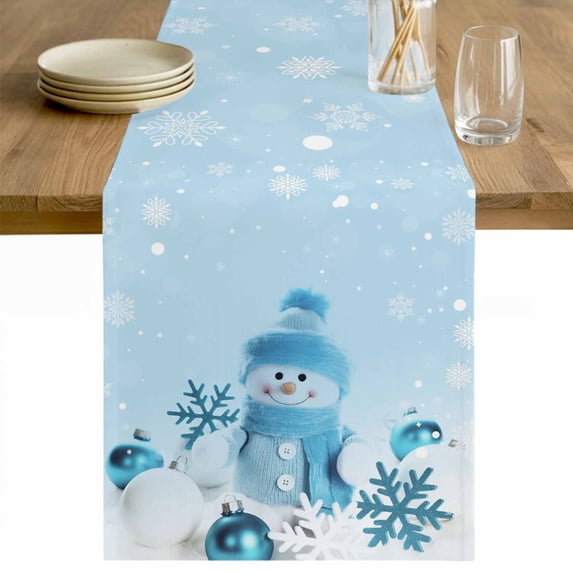 Cute Snowman Table Runner 60 Inches Long Farmhouse Dress Scarves ...