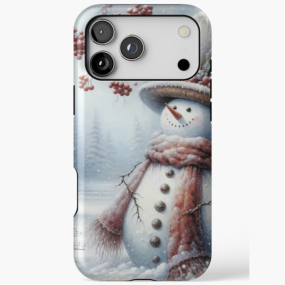 Cute Snowman Winter Landscape Case for iPhone 11 12 13 14 15 16 17 Pro ...