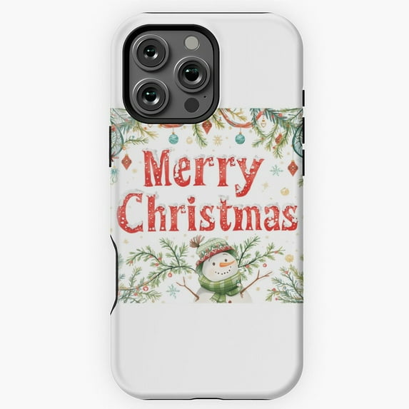 Cute Snowman Winter Landscape Phone Case for iPhone 11 12 13 14 15 16 ...
