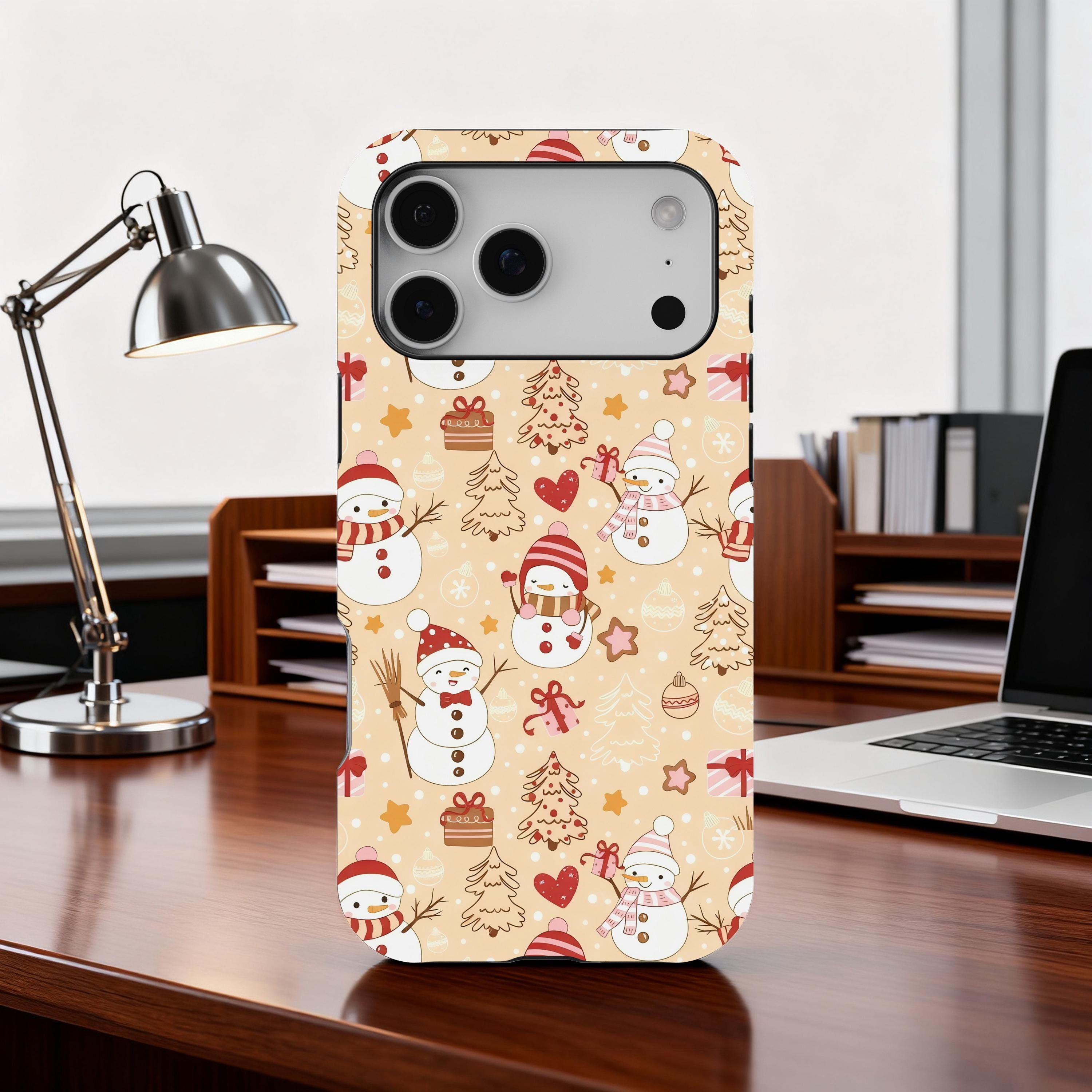 Cute Snowman Winter Tree Holiday Phone Case with iPhone 17 to 11 Pro ...