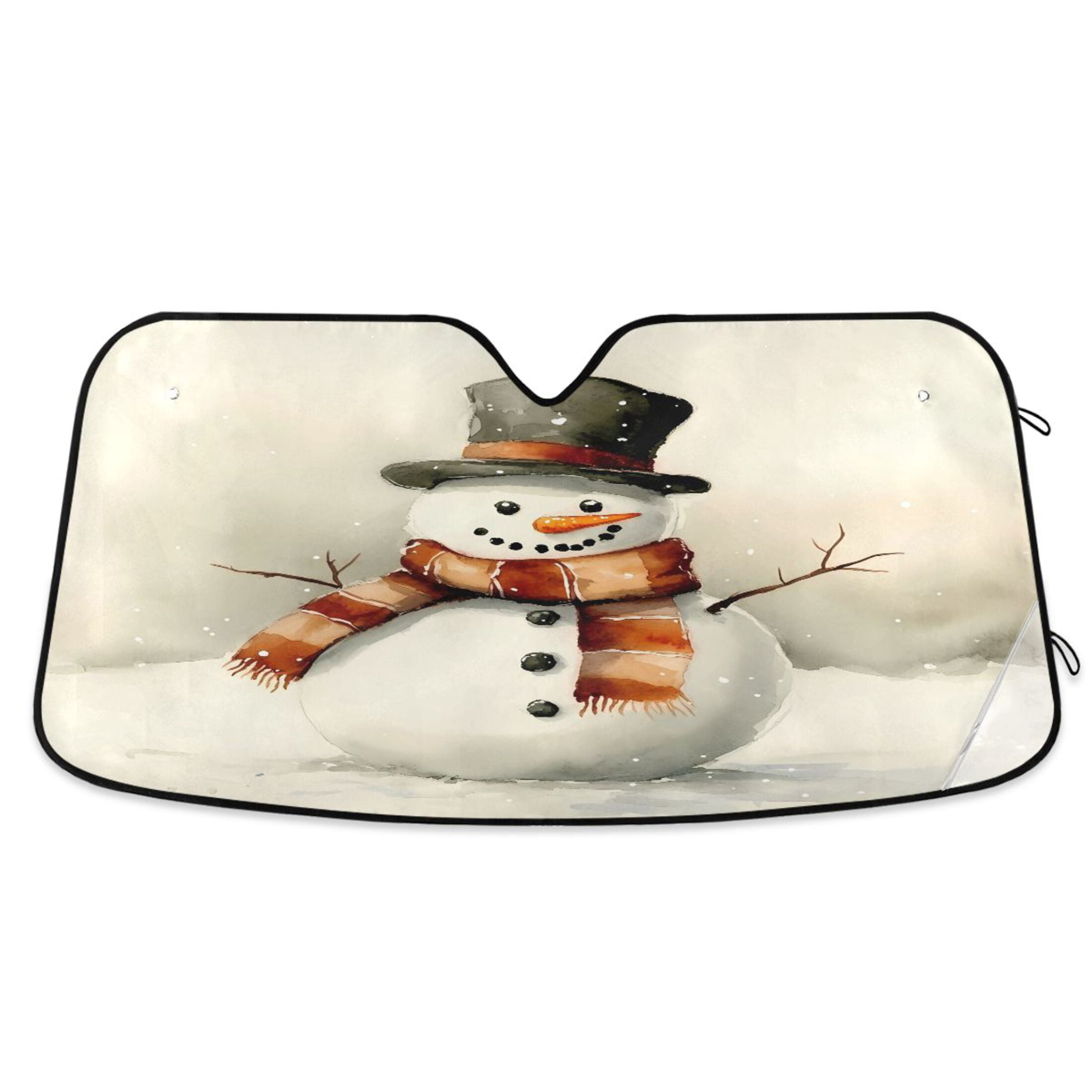 Cute Snowman with Hat Scarf Car Windshield Sun Shade Foldable Car Front ...