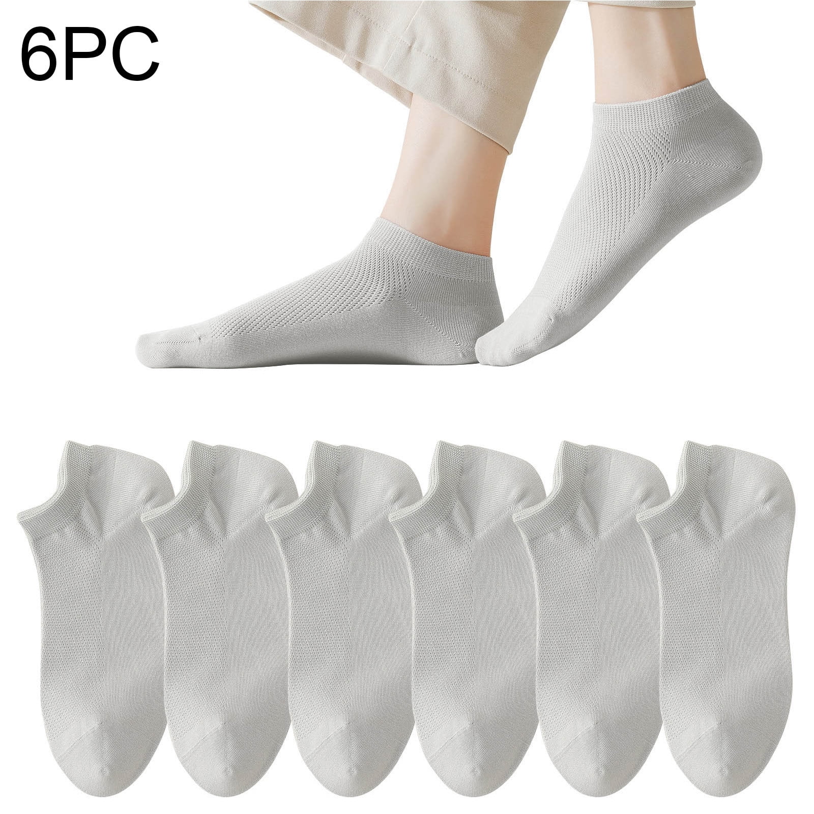 Cute Socks for Women, 6 Pairs Womens Socks Mesh Ventilation Non Slip ...