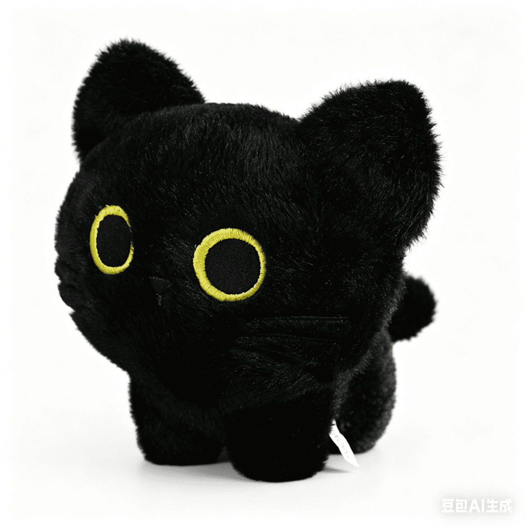 Cute Soft Black Cat Plush Toy Pillow - Stuffed Animal for Kids, Boys ...