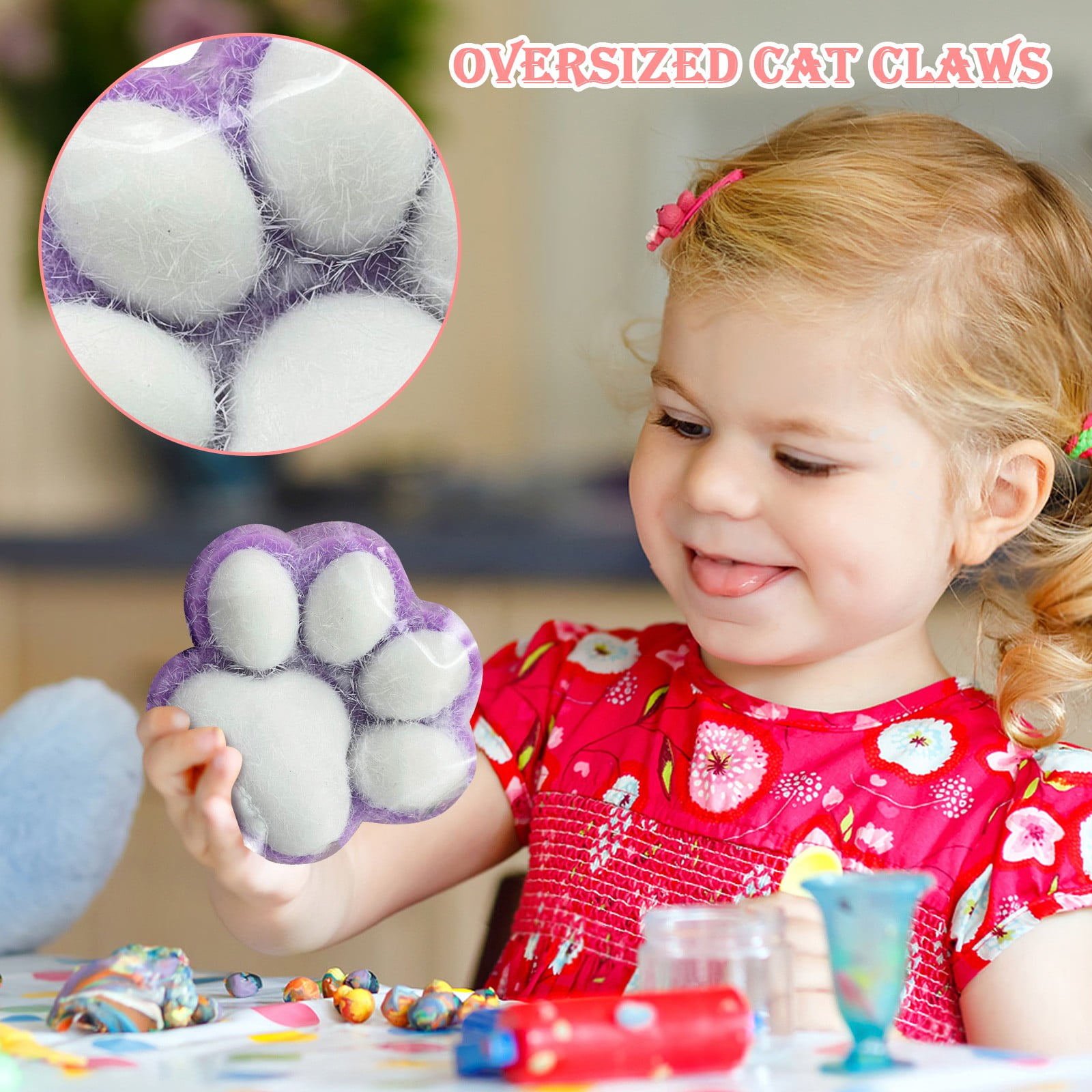 Cute Soft Cat Paw Squeeze Toys, 2024 Upgrade Squishy Cat Paw Squeeze ...