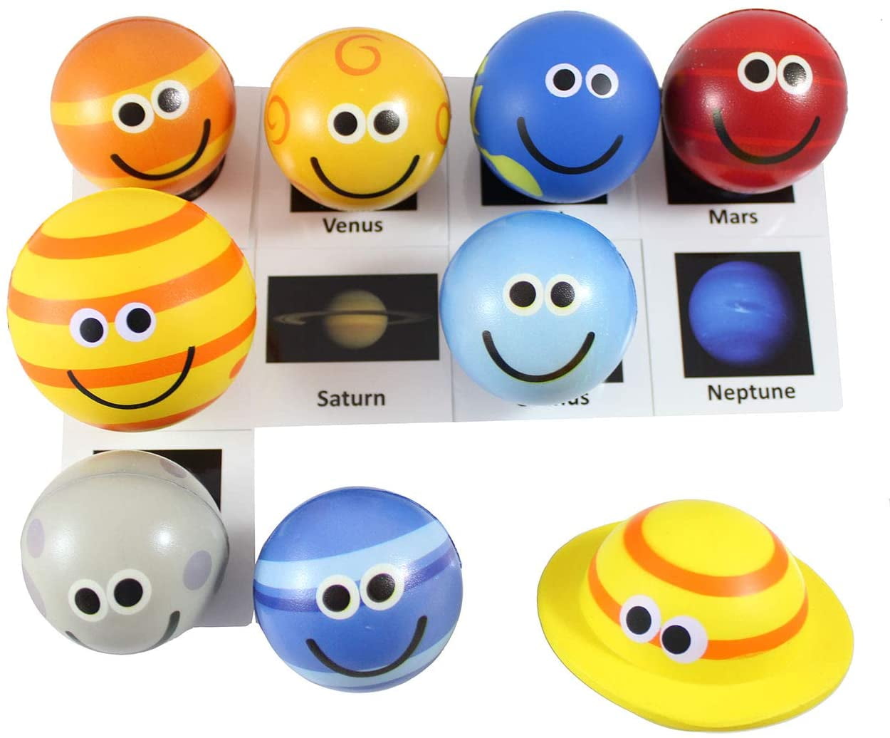 Cute Solar System Match with Cards Stress Ball Toy Set - Educational ...