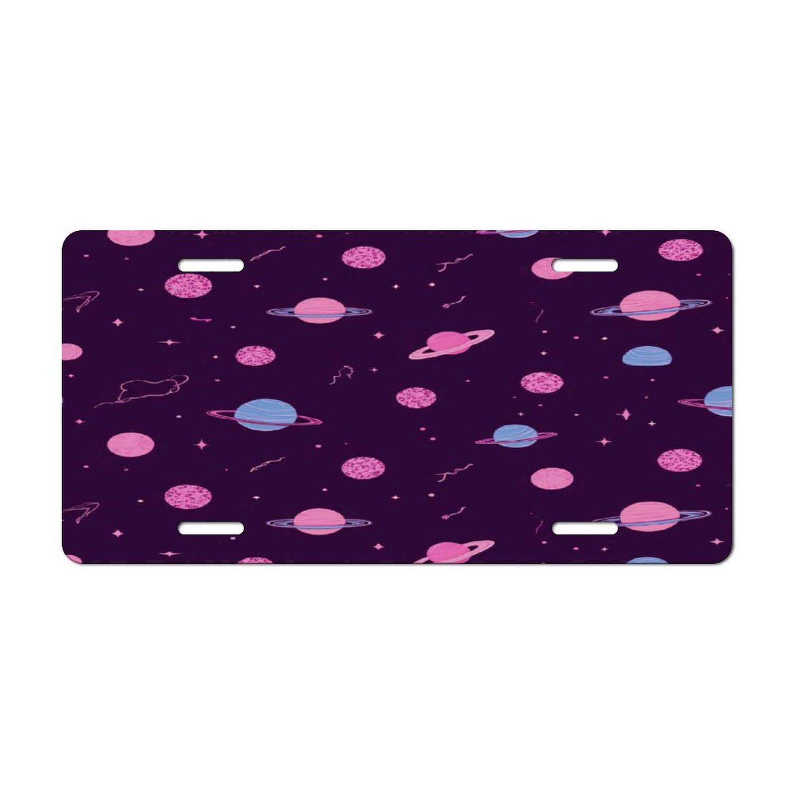 Cute Space Pattern Car Decorative Front License Plate,Vanity Tag,Metal ...