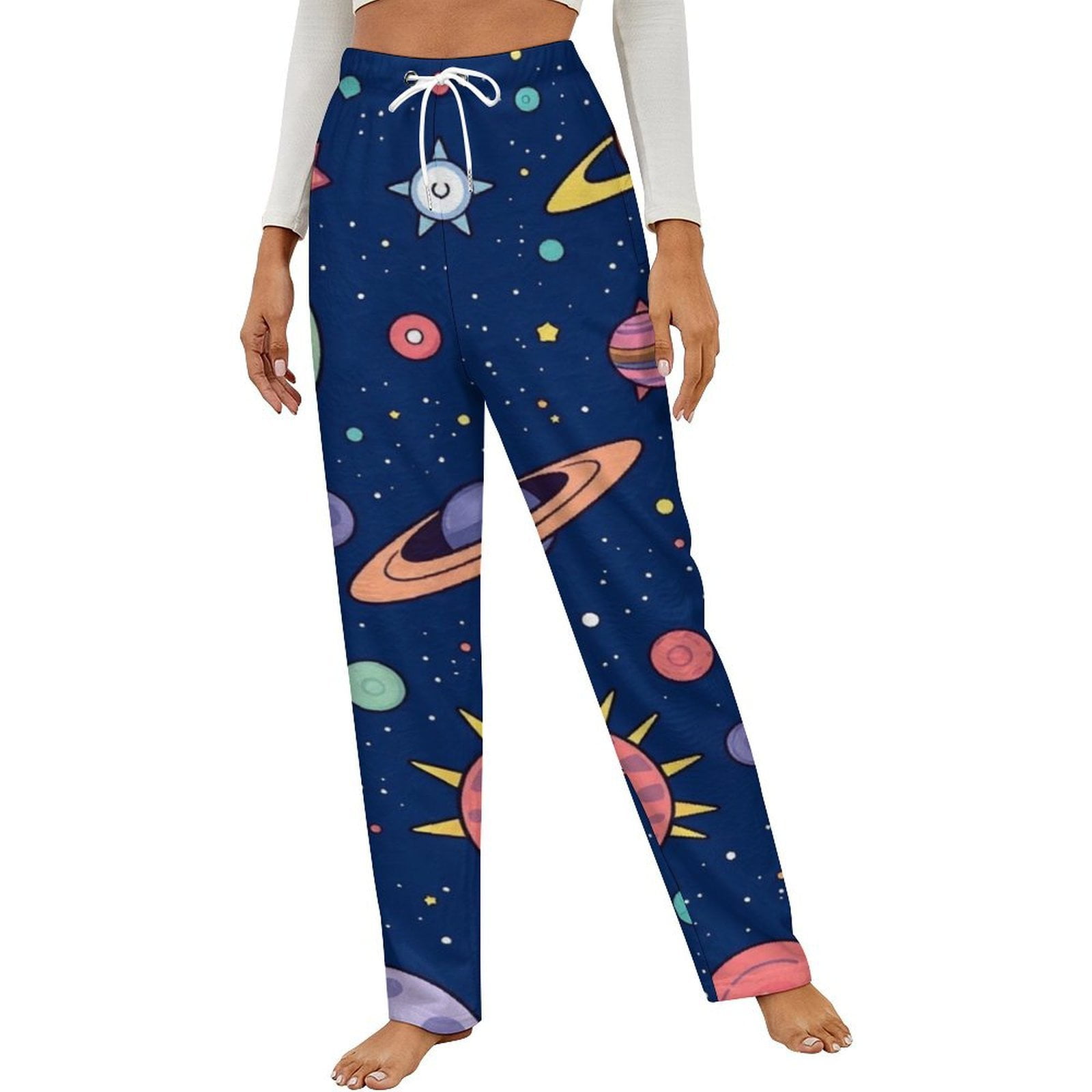 Cute Space Pattern Flannel Pajamas Women's Autumn And Winter Plus ...
