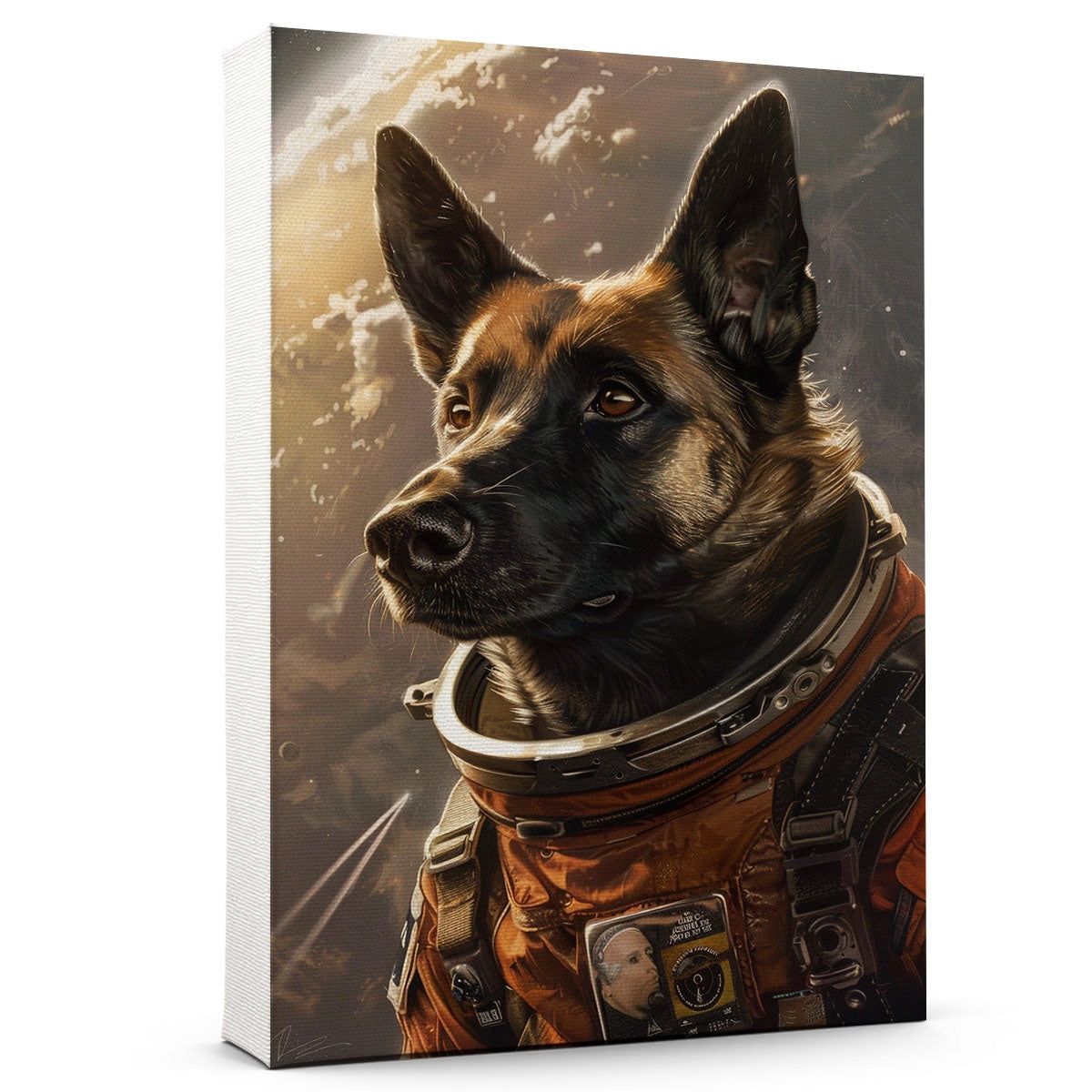 Cute Space Suit Dog Art Print, Belgian Laekenois Dog Poster Decorative ...