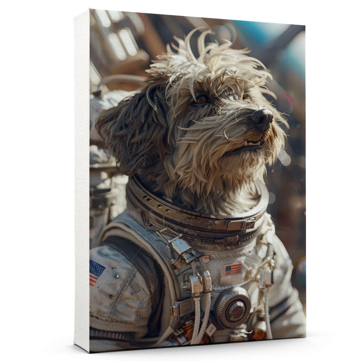 Cute Space Suit Dog Art Print, Bergamasco Sheepdog Dog Poster ...