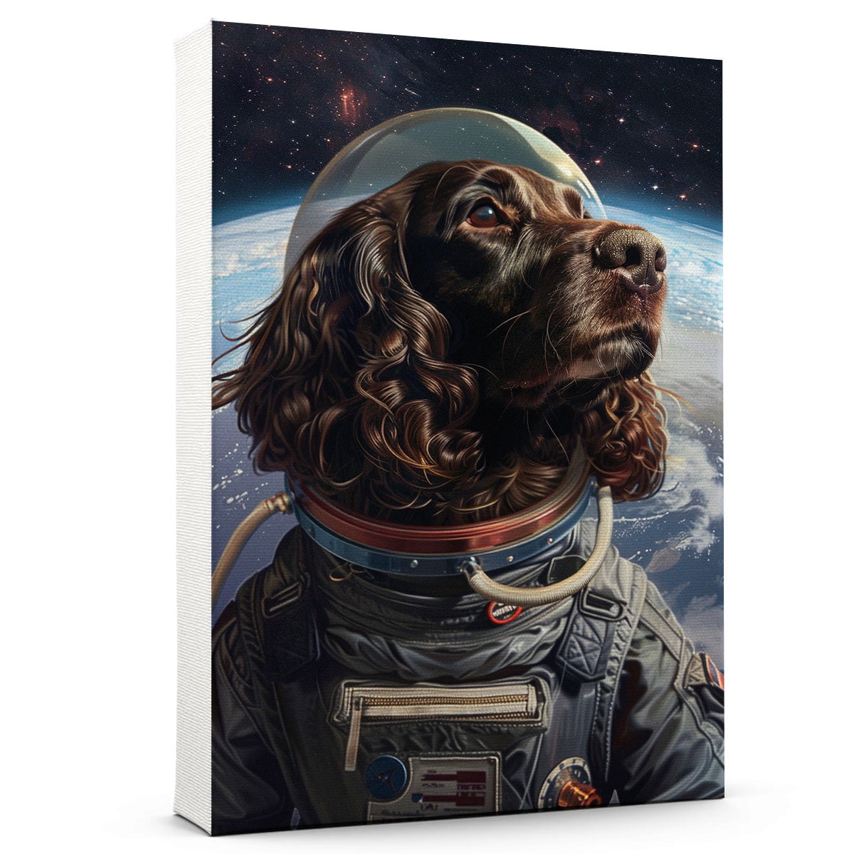 Cute Space Suit Dog Art Print, Boykin Spaniel Dog Poster Decorative ...