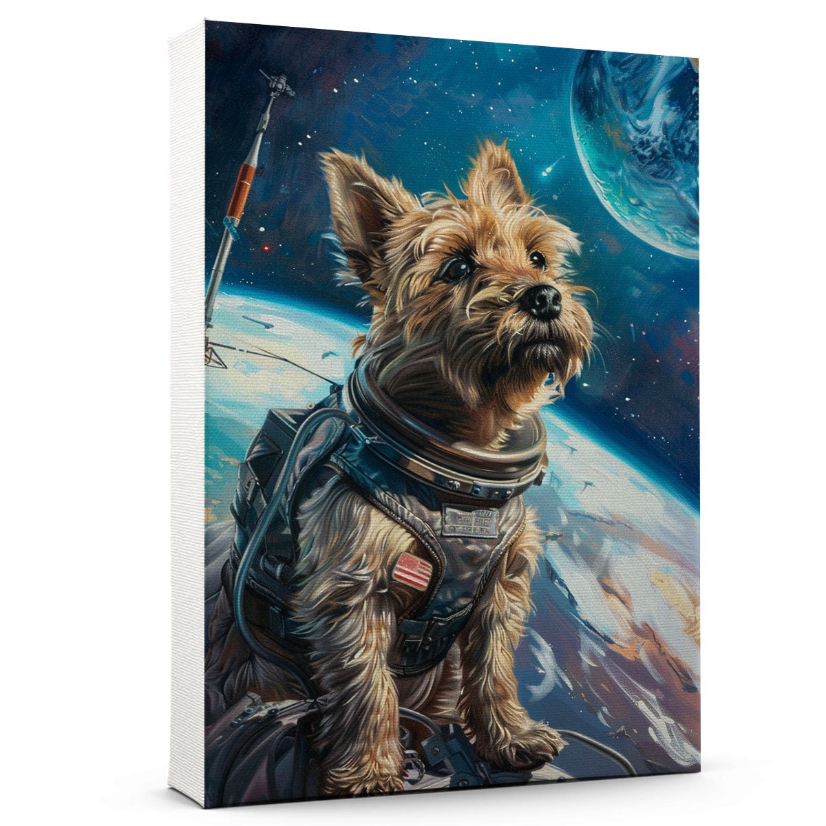 Cute Space Suit Dog Art Print, Cairn Terrier Dog Poster Decorative ...