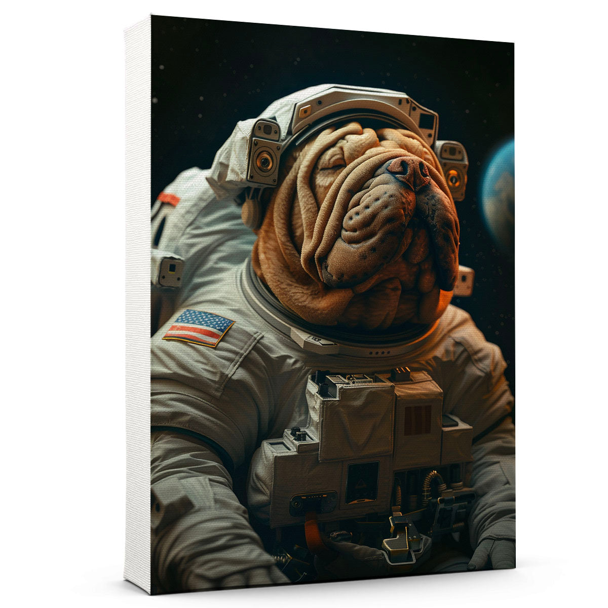 Cute Space Suit Dog Art Print, Chinese Dog Poster Decorative Painting ...
