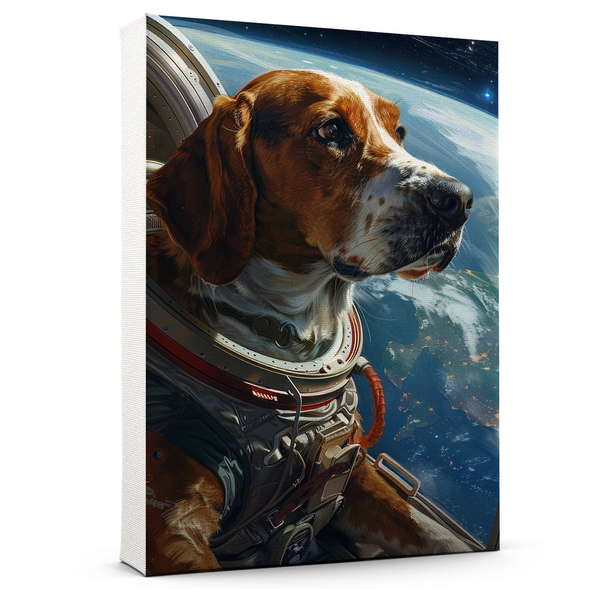 Cute Space Suit Dog Art Print, English Foxhound Dog Poster Decorative ...
