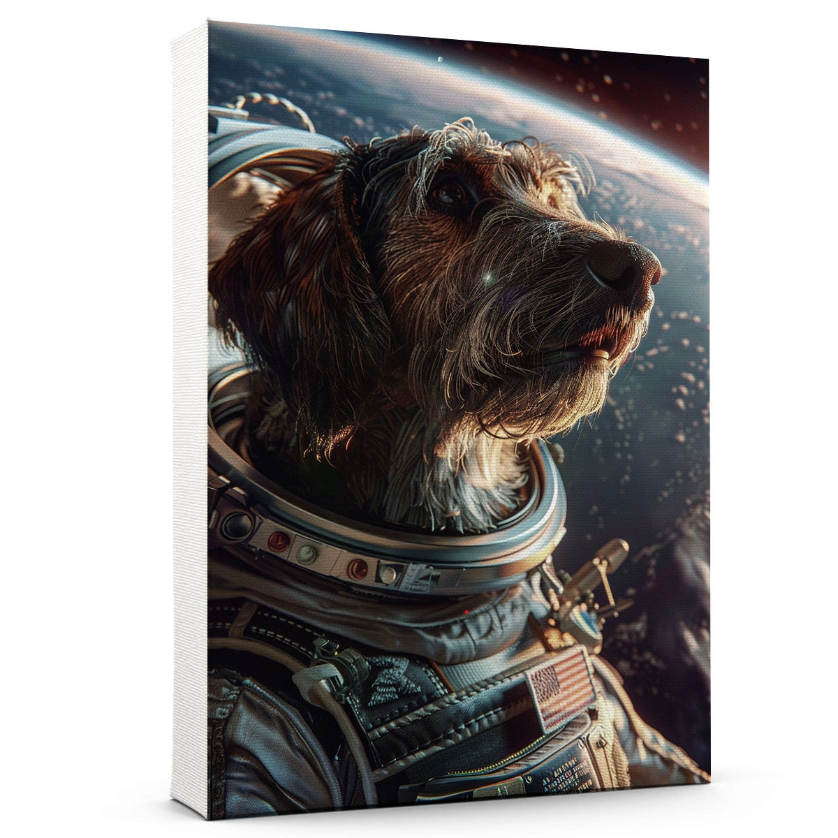Cute Space Suit Dog Art Print, German Wirehaired Pointer Dog Poster ...
