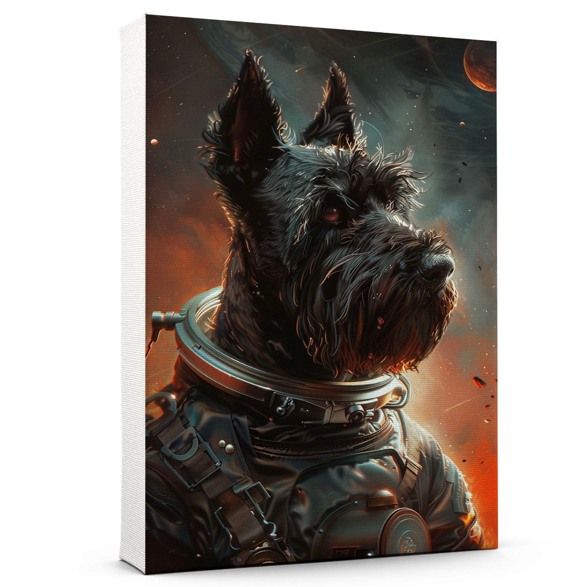 Cute Space Suit Dog Art Print, Giant Schnauzer Dog Poster Decorative Painting, Astronaut Space ...