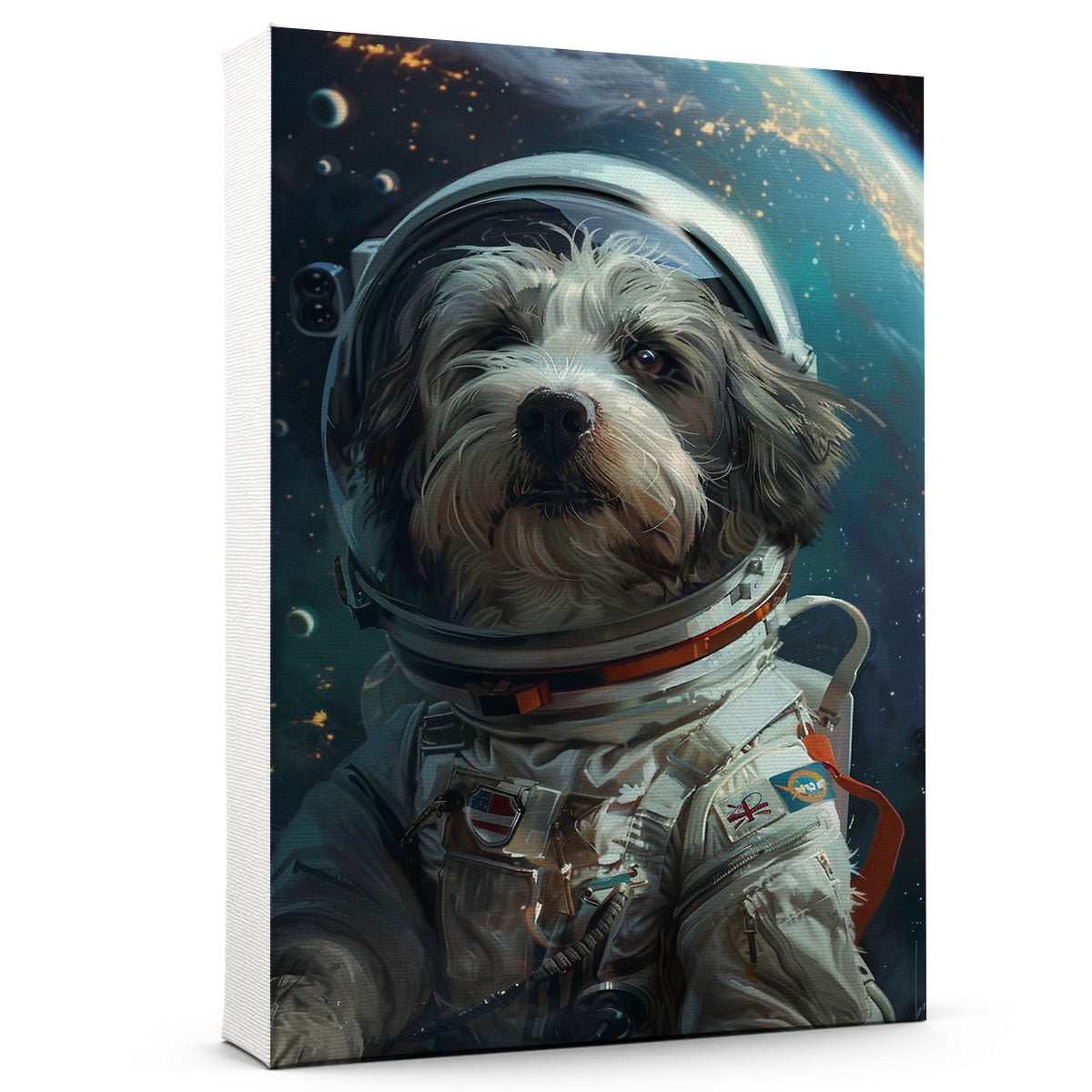 Cute Space Suit Dog Art Print, Lowchen Dog Poster Decorative Painting ...