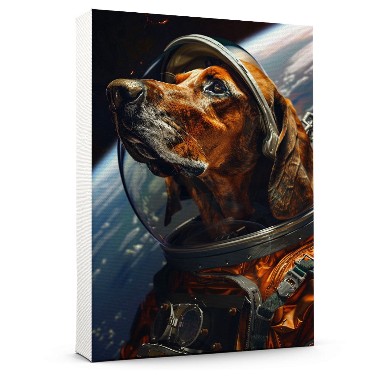 Cute Space Suit Dog Art Print, Redbone Coonhound Dog Poster Decorative ...
