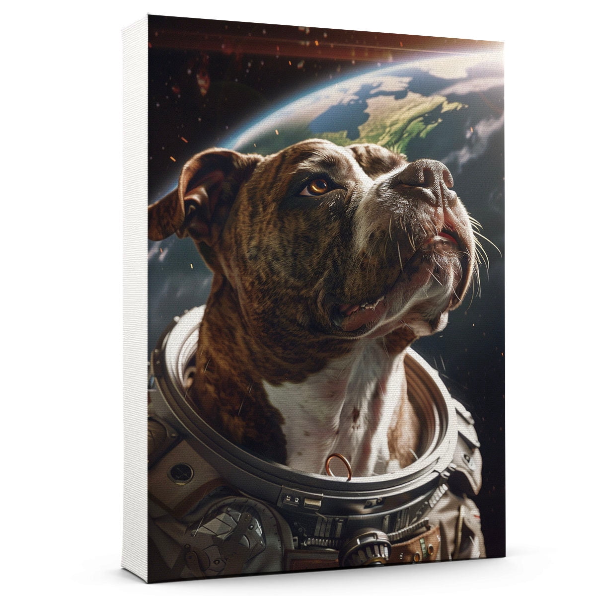 Cute Space Suit Dog Art Print, Staffordshire Bull Terrier Dog Poster ...