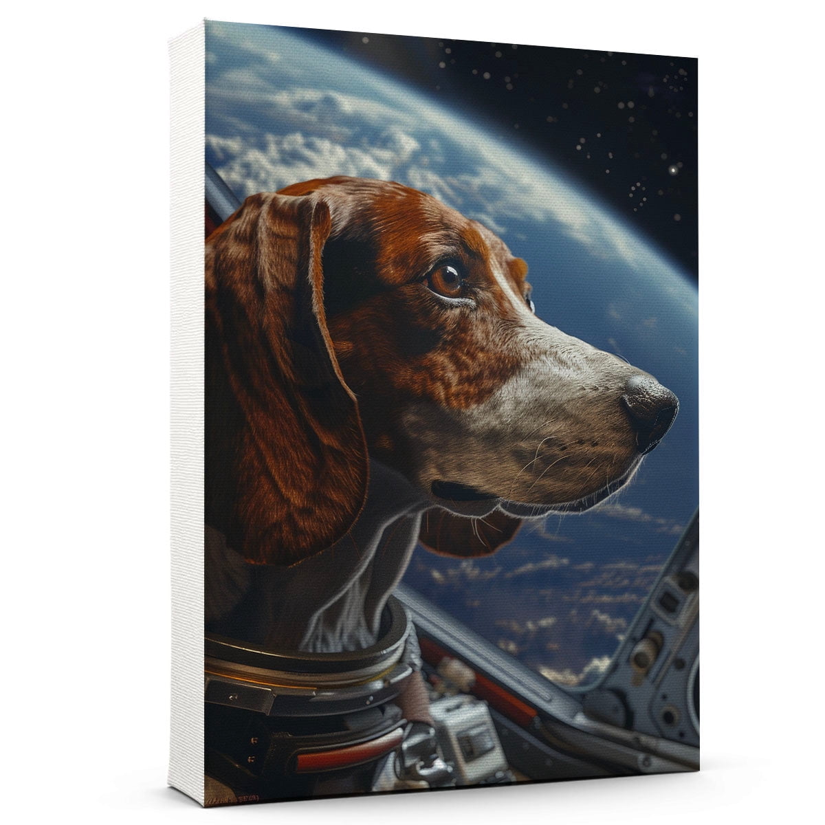 Cute Space Suit Dog Art Print, Treeing Walker Coonhound Dog Poster ...