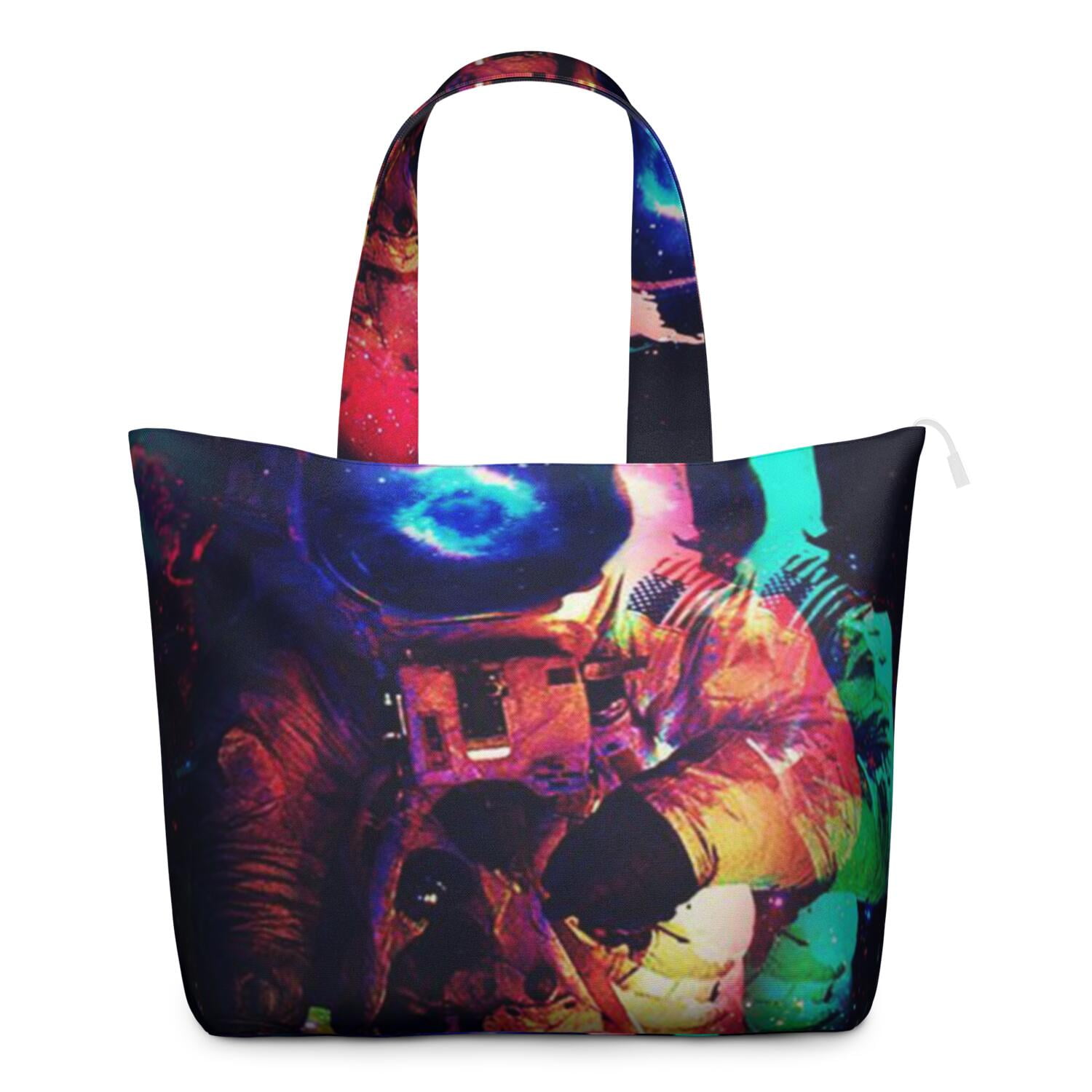 Cute Space-Themed Travel Tote Bag with Planets, Aliens, Spacecraft ...