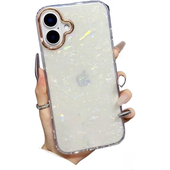 Cute Sparkly Shell Pattern Translucent Laser Phone Case Compatible with ...